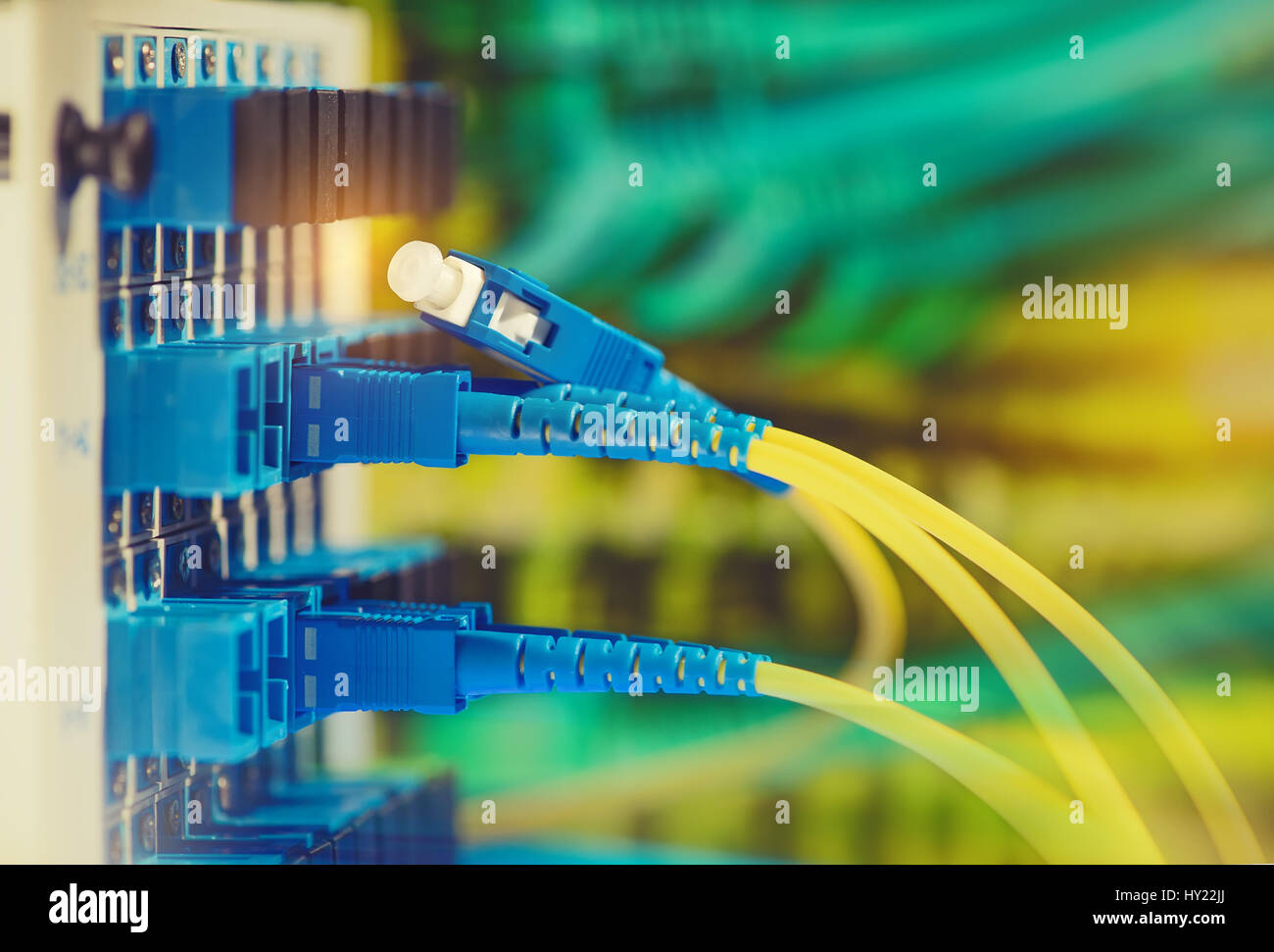 optical fibre information technology equipment in data center Stock ...