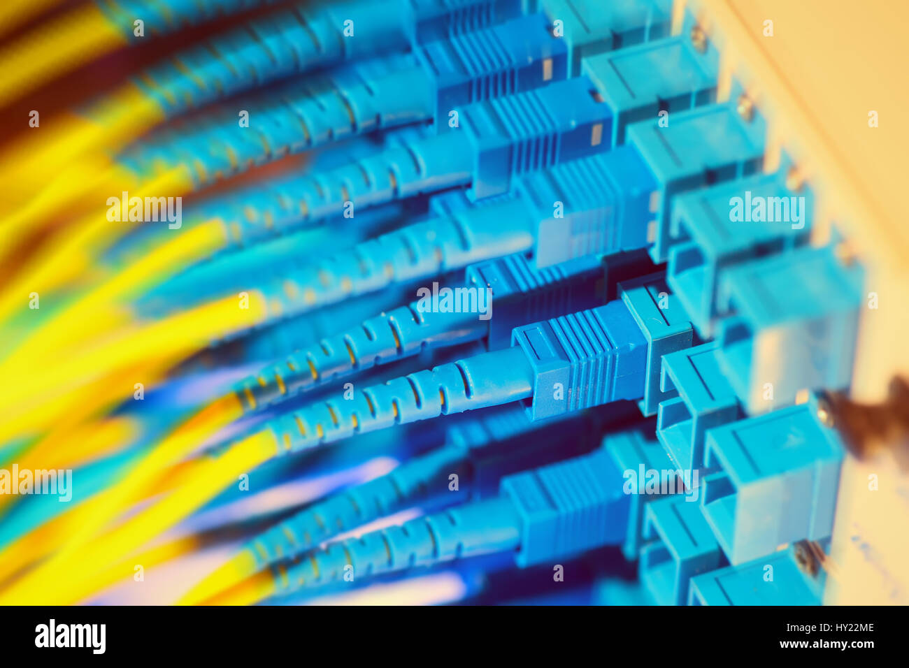 optical fibre information technology equipment in data center Stock ...