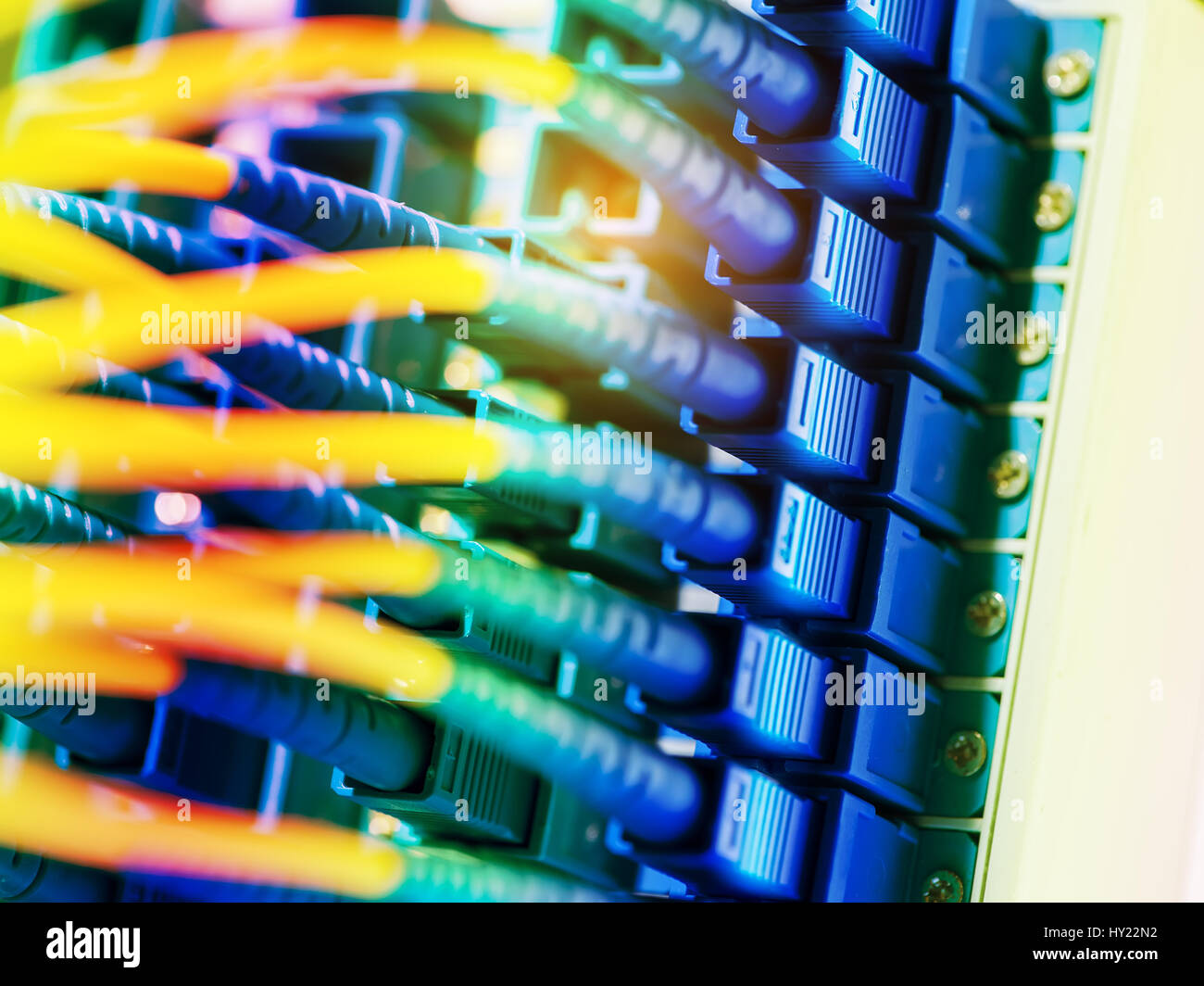 optical fibre information technology equipment in data center Stock ...