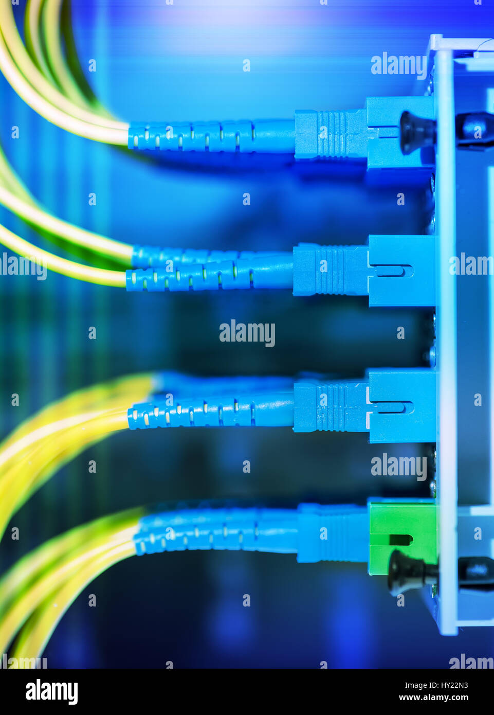 optical fibre information technology equipment in data center Stock ...