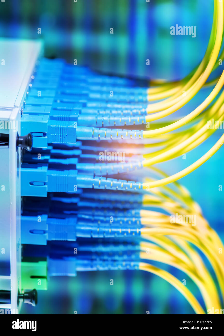 optical fibre information technology equipment in data center Stock ...