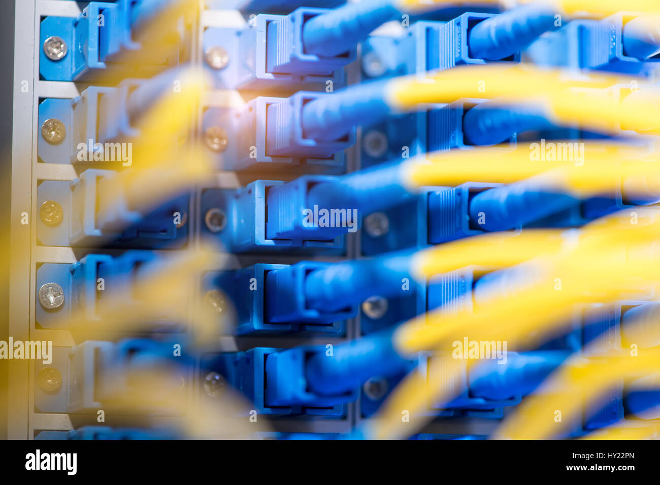 optical fibre information technology equipment in data center Stock ...