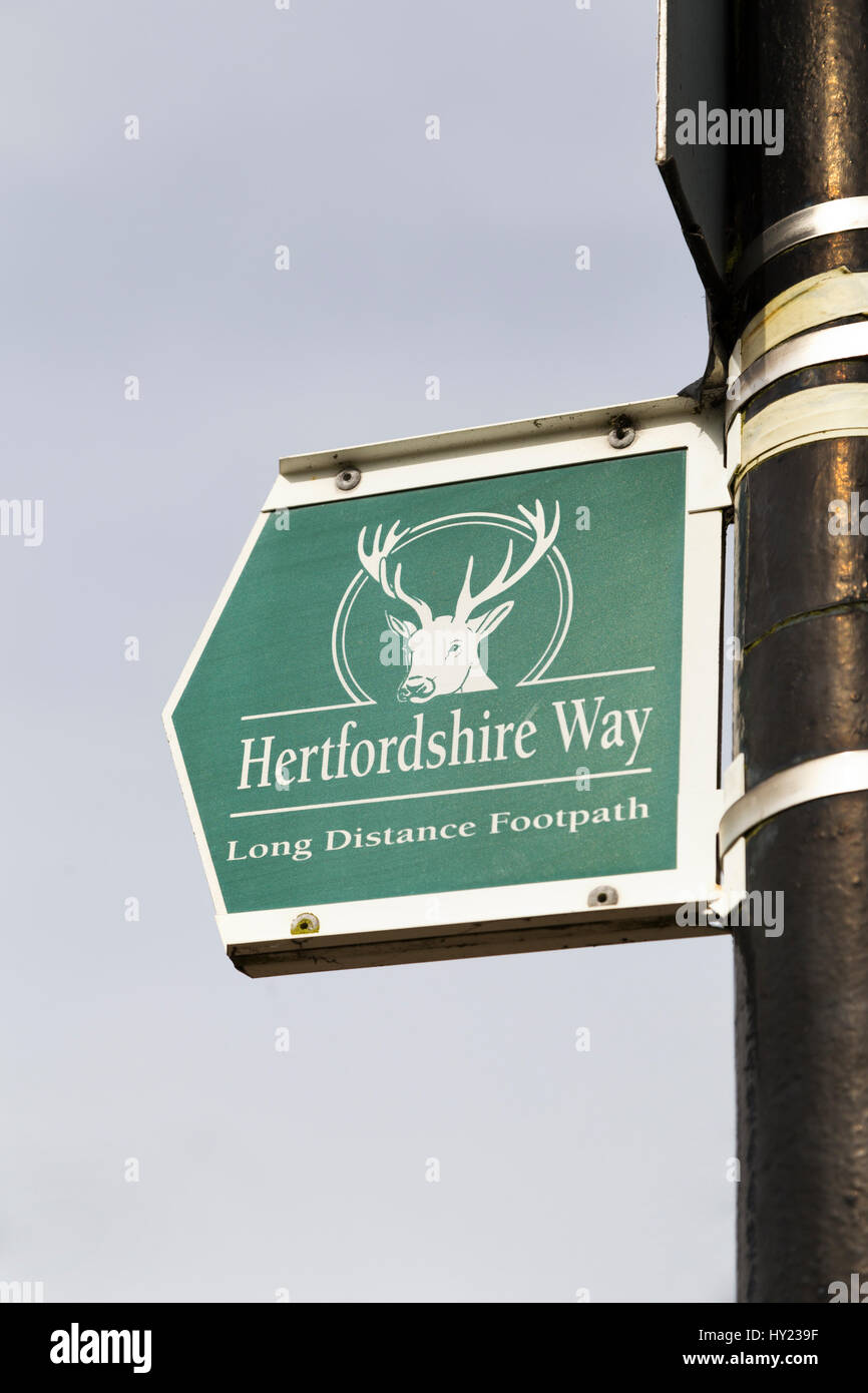 Hertfordshire Way signage Stock Photo - Alamy