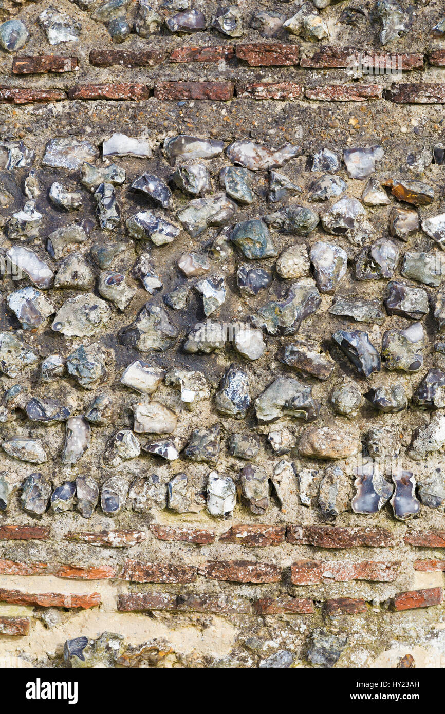 Closeup of the remains of the Roman Wall in St Albans park Stock Photo ...