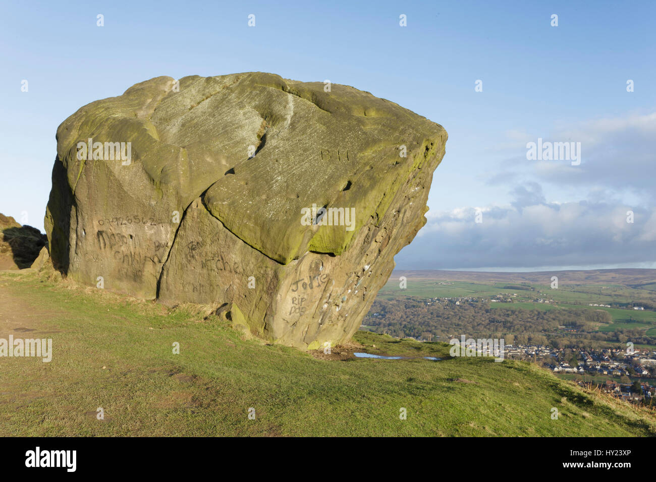 Rock known as the 'Calf' at Cow and Calf Rocks, Ilkley Moor (SSSI ...