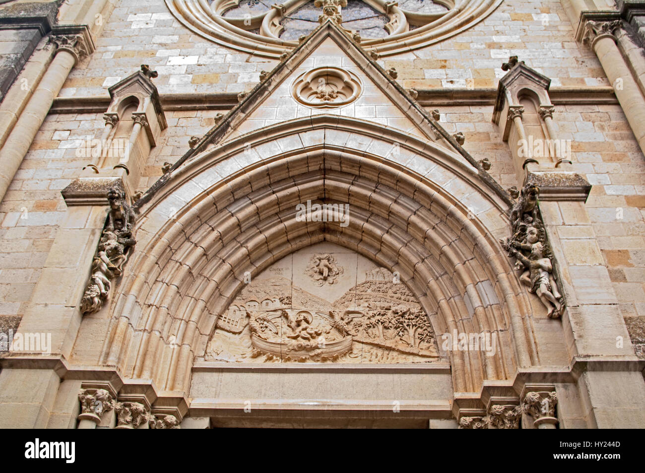 St Antonin Noble Val, Church Pediment, France, Europe Stock Photo - Alamy