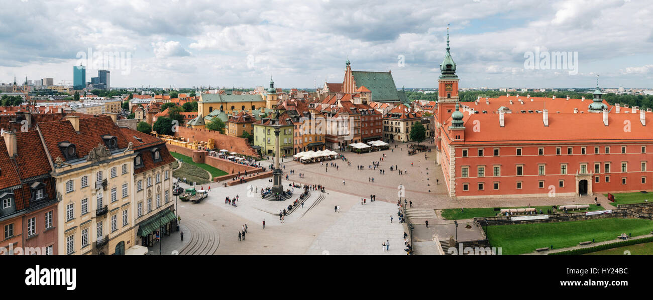 Panoramic view of Stare Miasto in Warsaw Old town in Poland. Vew drom ...