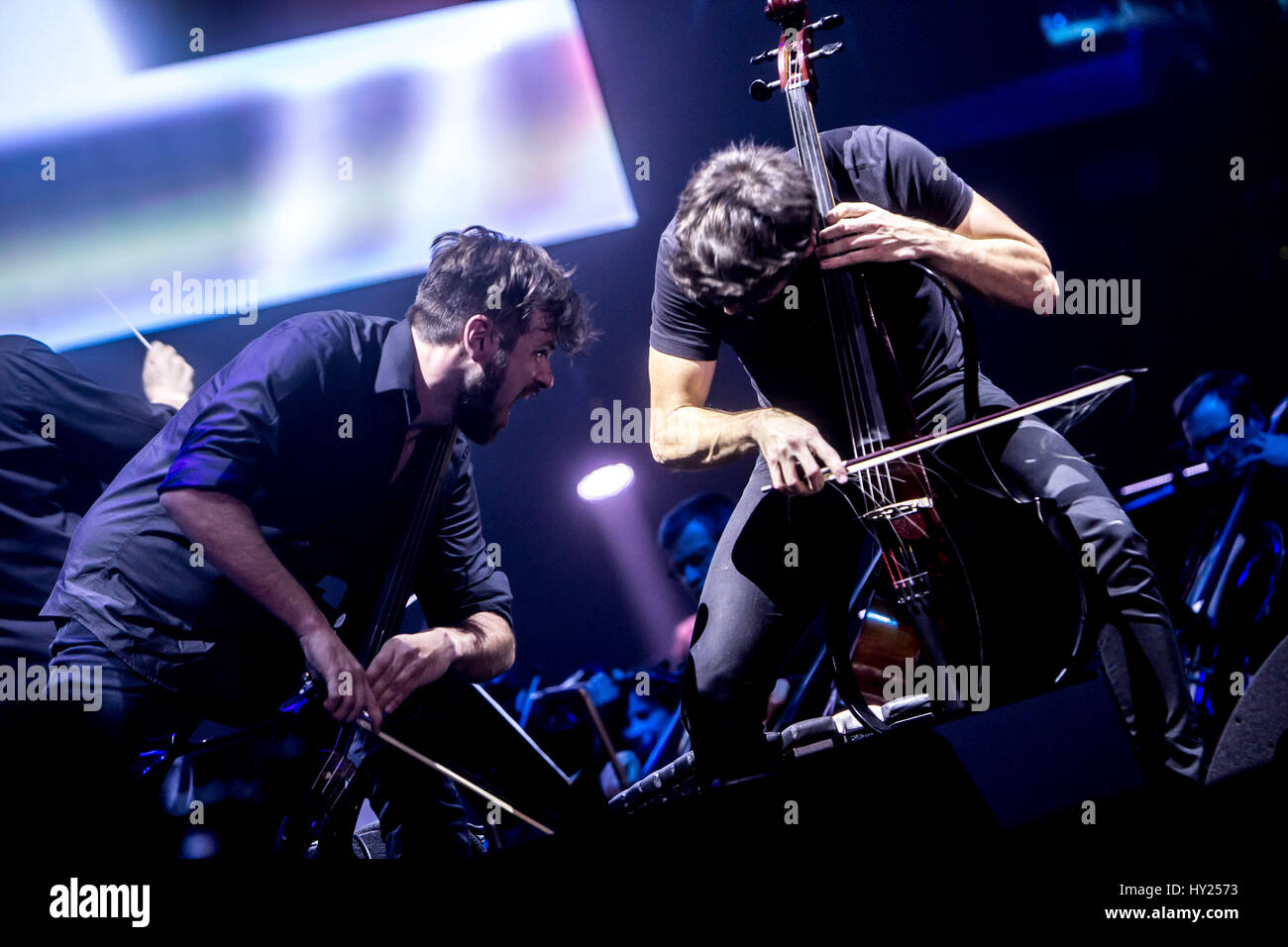 Milano, Italy. 30th Mar, 2017. Croatian cello duo 2Cellos performs live ...