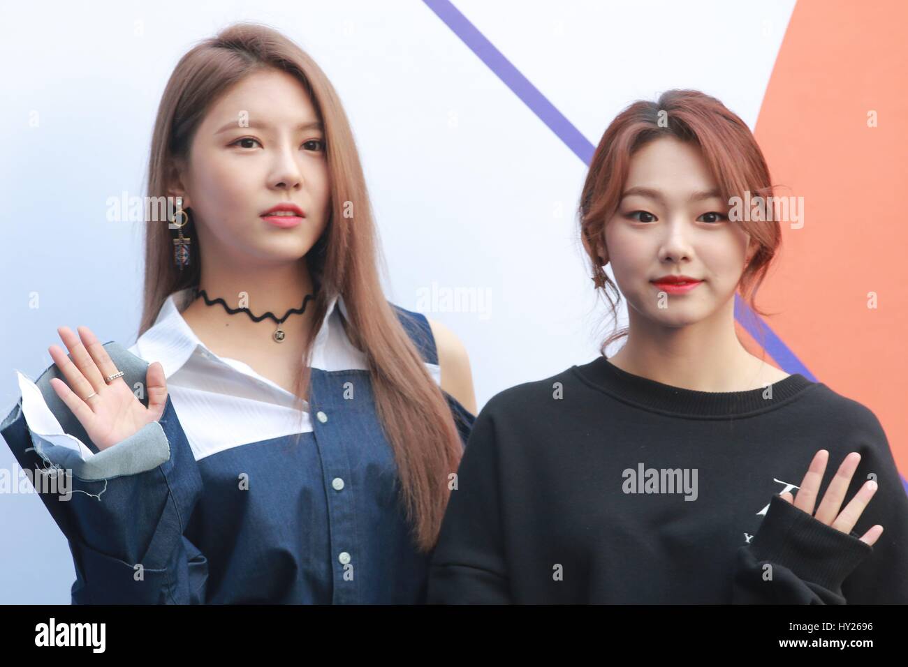 Seoul, Korea. 30th Mar, 2017. Hyomin, Mina, Na-yeong, So eun Kim, Young ...