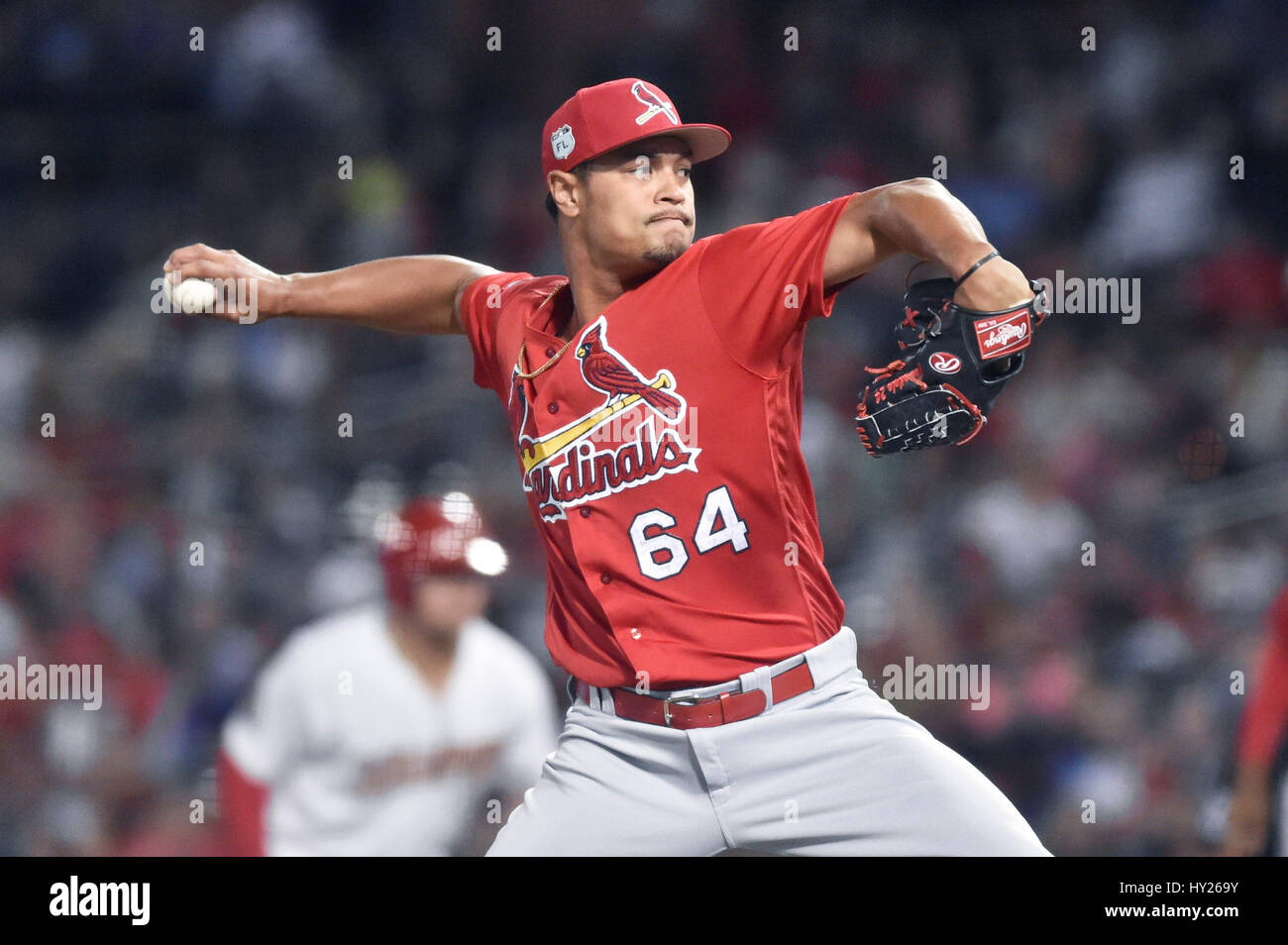 March 30, 2017: St. Louis Cardinals pitcher Sam Tuivailala delivers a ...