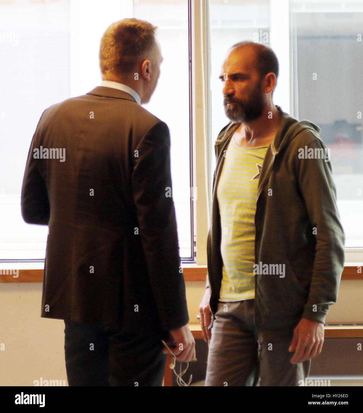 Udine, Italy. 31st March, 2017. Alfonso Ruotolo (R) father of Giosue ...