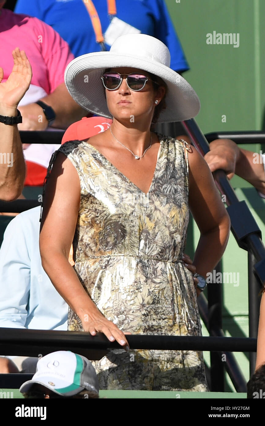 Key Biscayne, FL, USA. 30th Mar, 2017. Mirka Federer is sighted ...