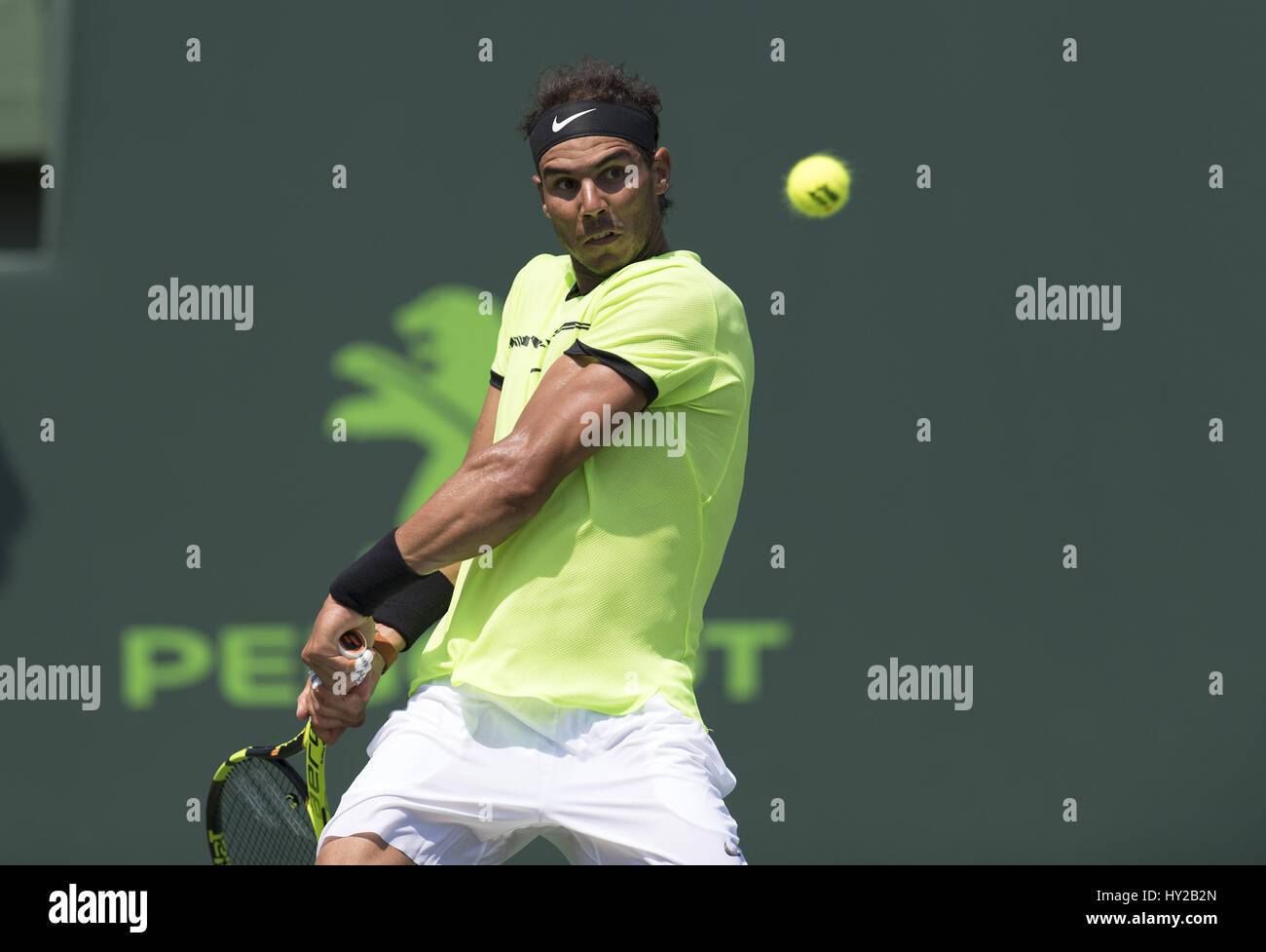 Miami, Florida, USA. 31st Mar, 2017. Rafael Nadal (ESP) in action here ...