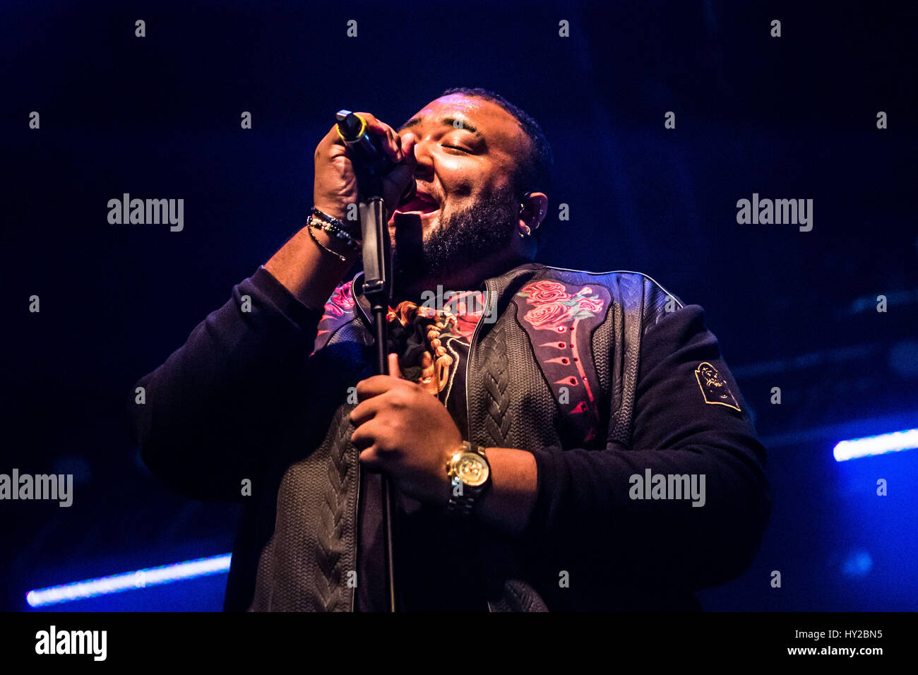 Milan, Italy. 31st Mar, 2017. Sergio Sylvestre, Italian singer and ...