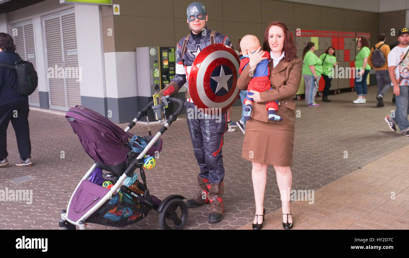 Adelaide, Australia. 1st Apr, 2017. Comic enthusiasts dress in their ...