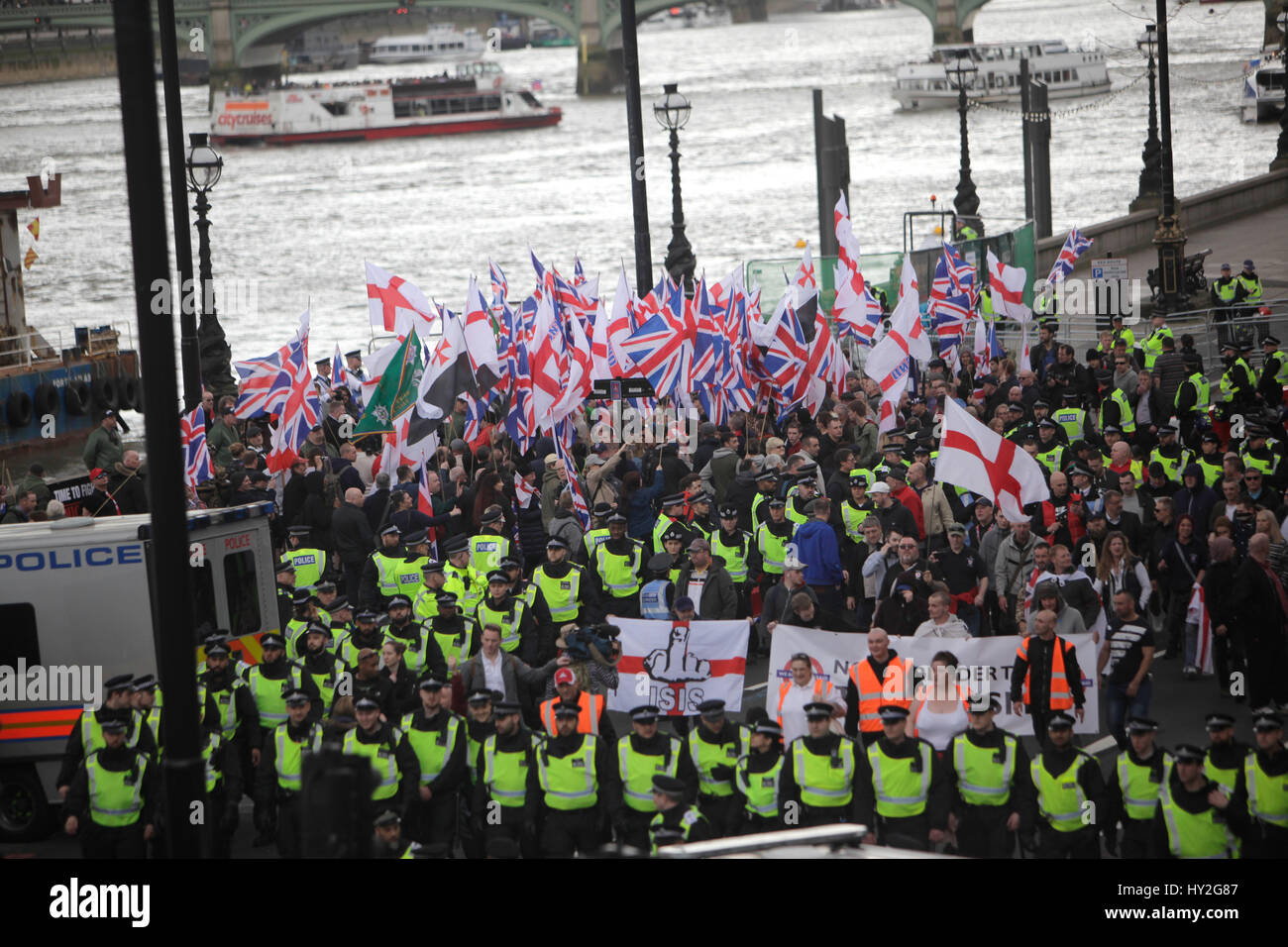 London UK 01 April 2017 The EDL (English Defence League) and Britain ...