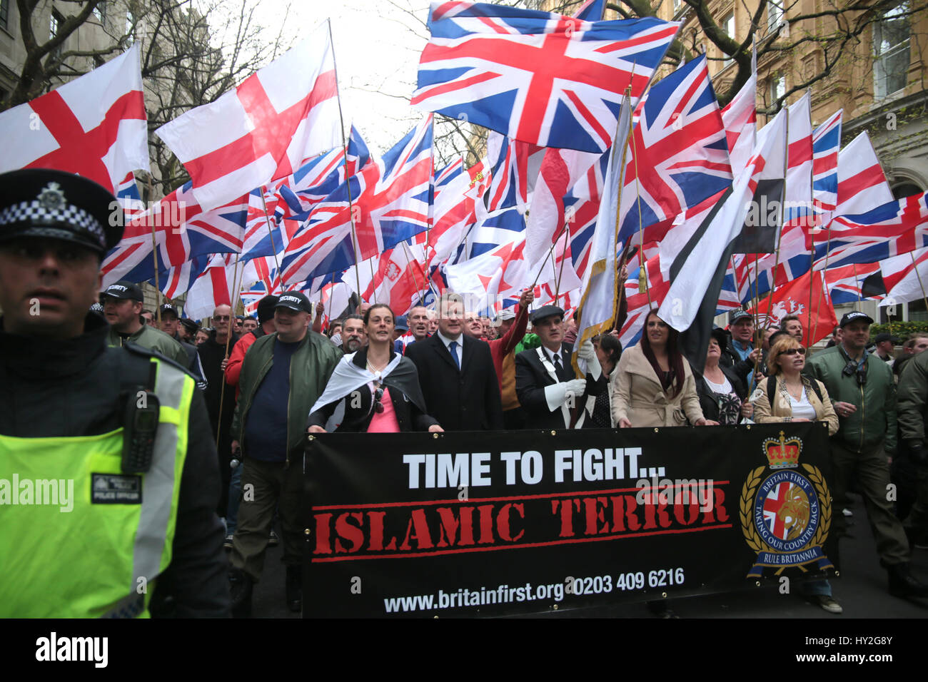 London UK 01 April 2017 The EDL (English Defence League) and Britain ...