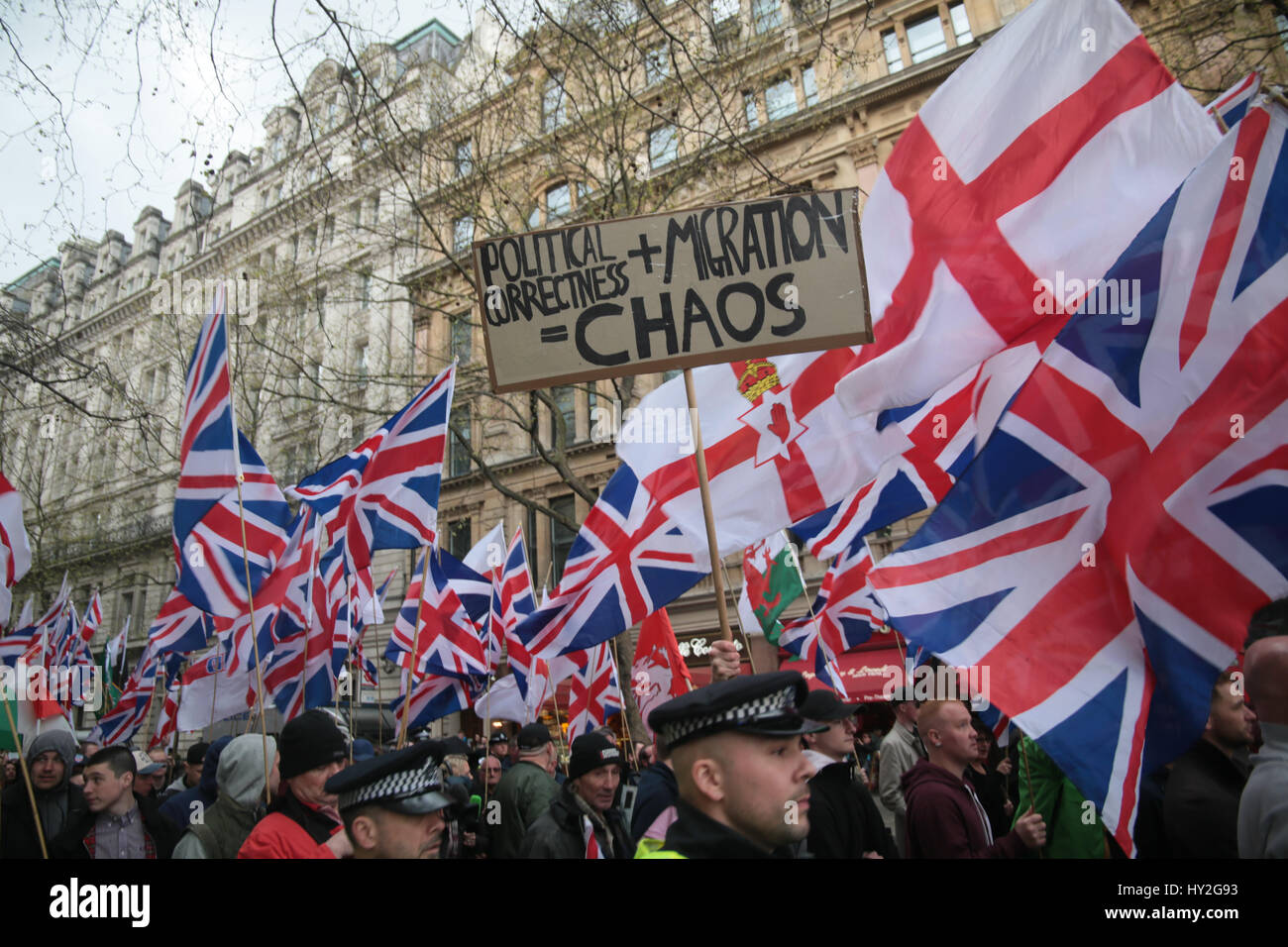 London UK 01 April 2017 The EDL (English Defence League) and Britain ...