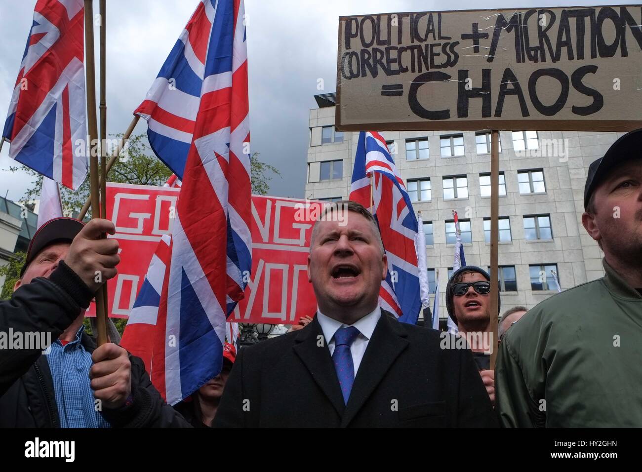 London: 1st April 2017. Paul Golding, Leader of Britain First. UAF ...