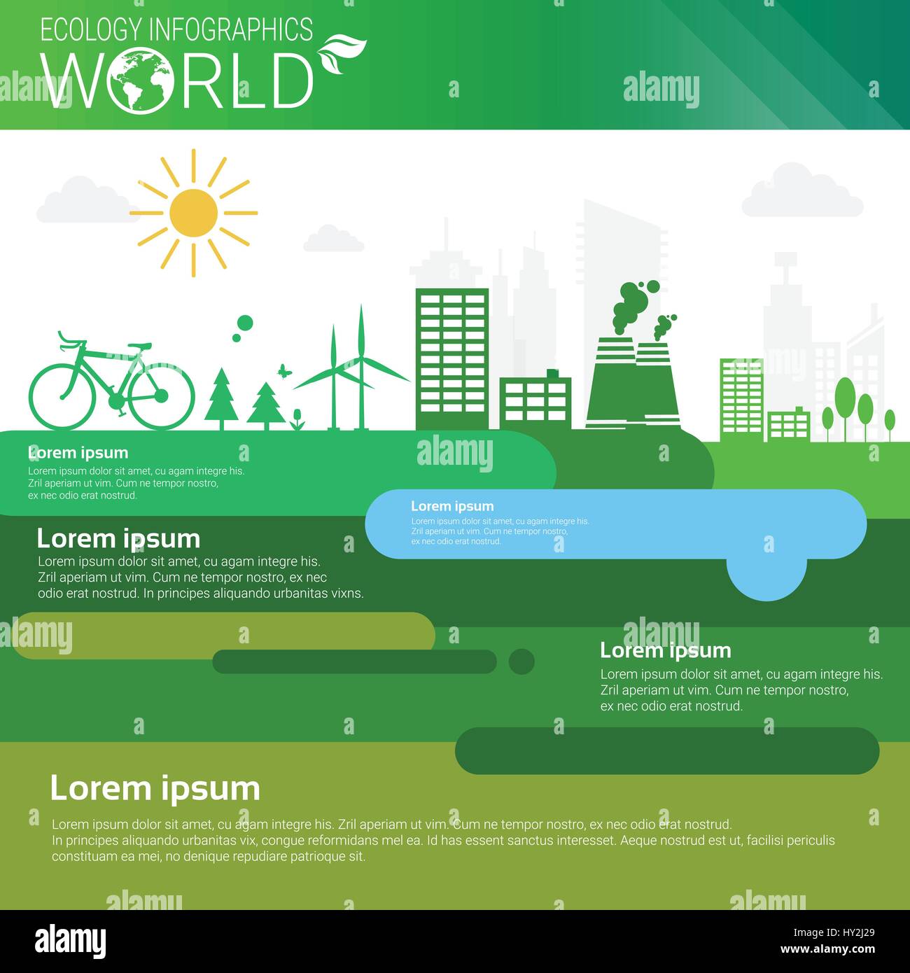 World Environmental Protection Green Energy Ecology Infographics Banner ...