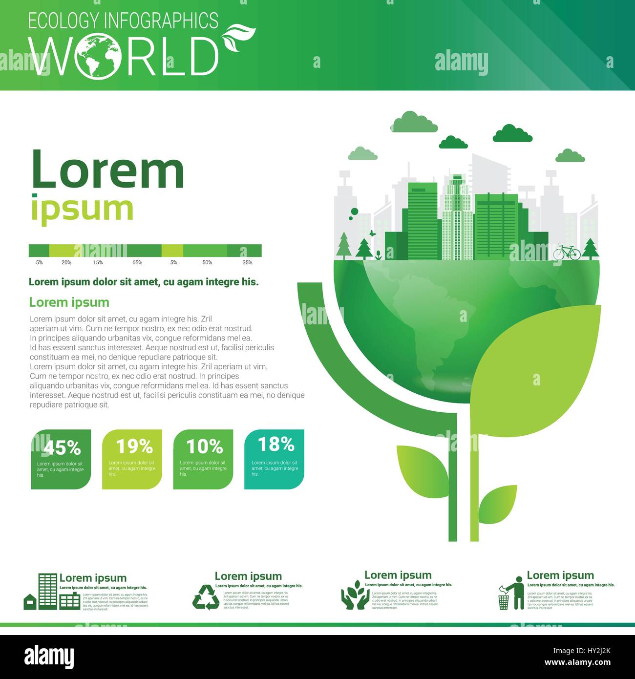 World Environmental Protection Green Energy Ecology Infographics Banner ...