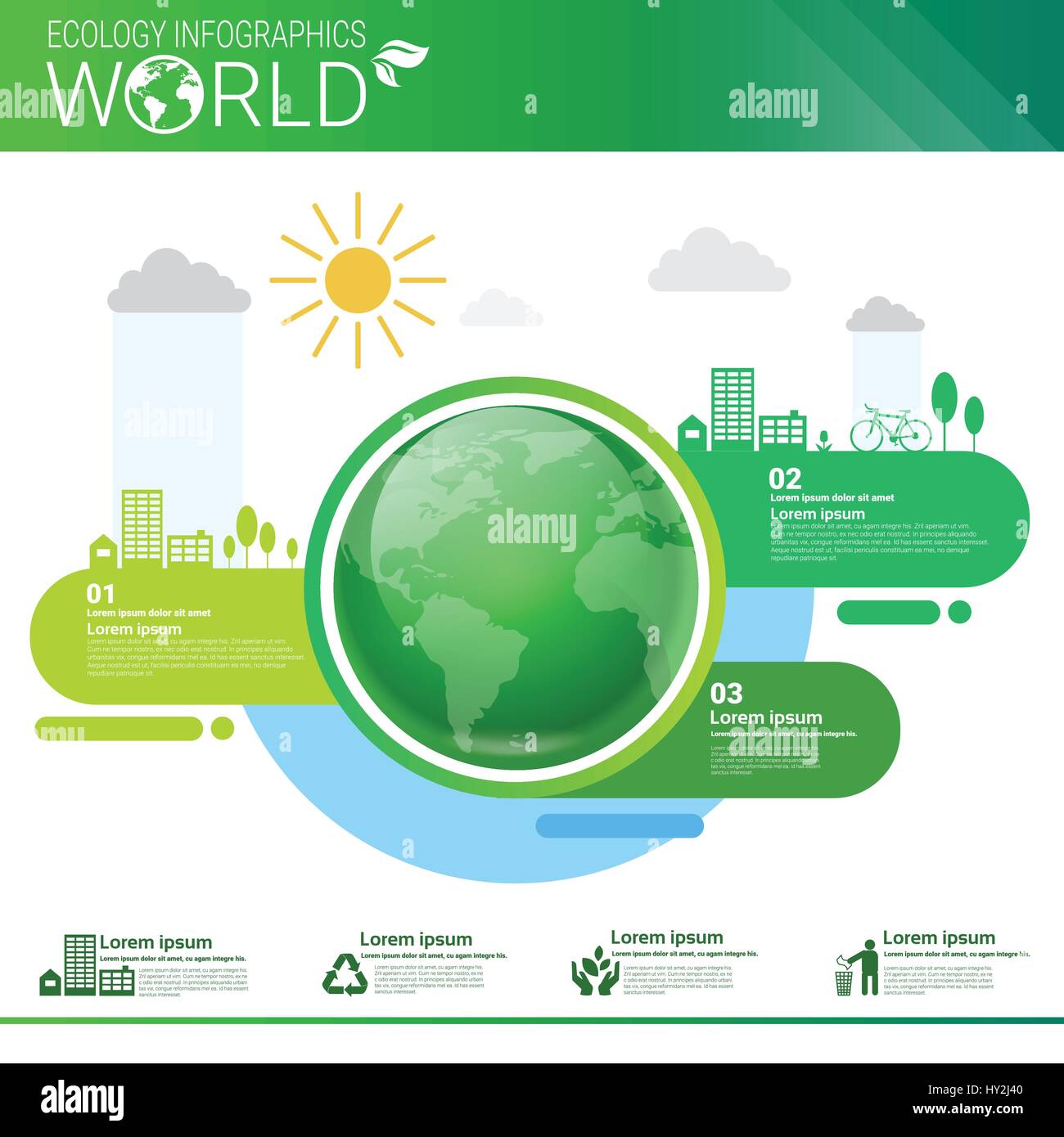 World Environmental Protection Green Energy Ecology Infographics Banner ...