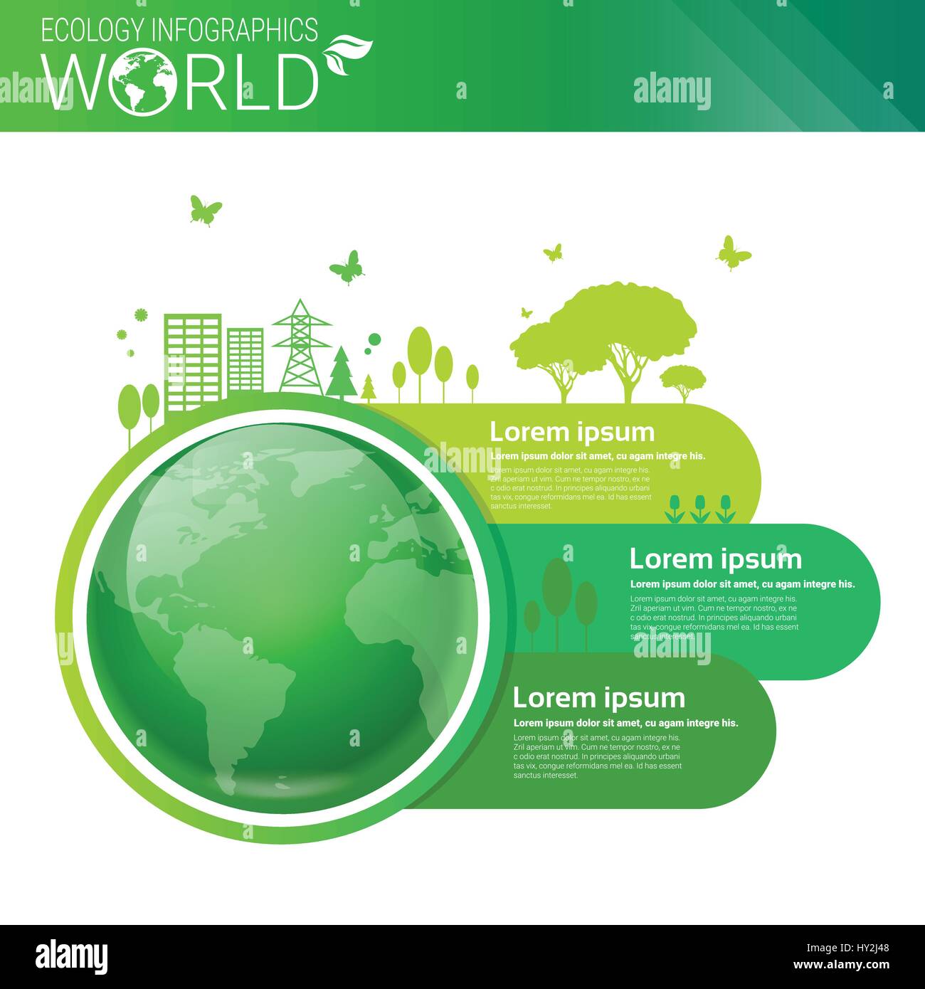 World Environmental Protection Green Energy Ecology Infographics Banner ...