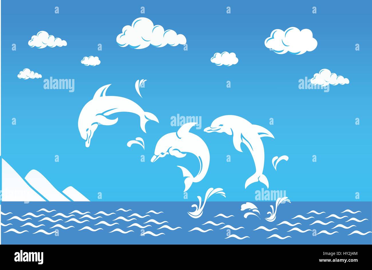 Flying dolphins Stock Vector Images - Alamy