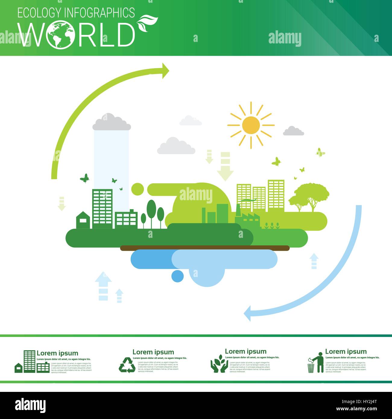 World Environmental Protection Green Energy Ecology Infographics Banner ...