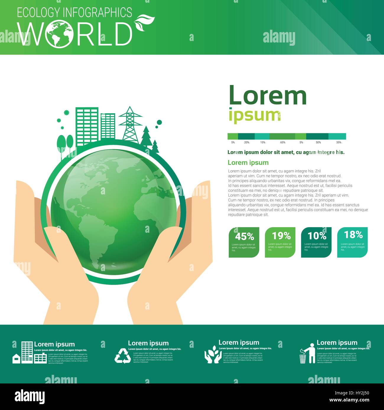 World Environmental Protection Green Energy Ecology Infographics Banner ...