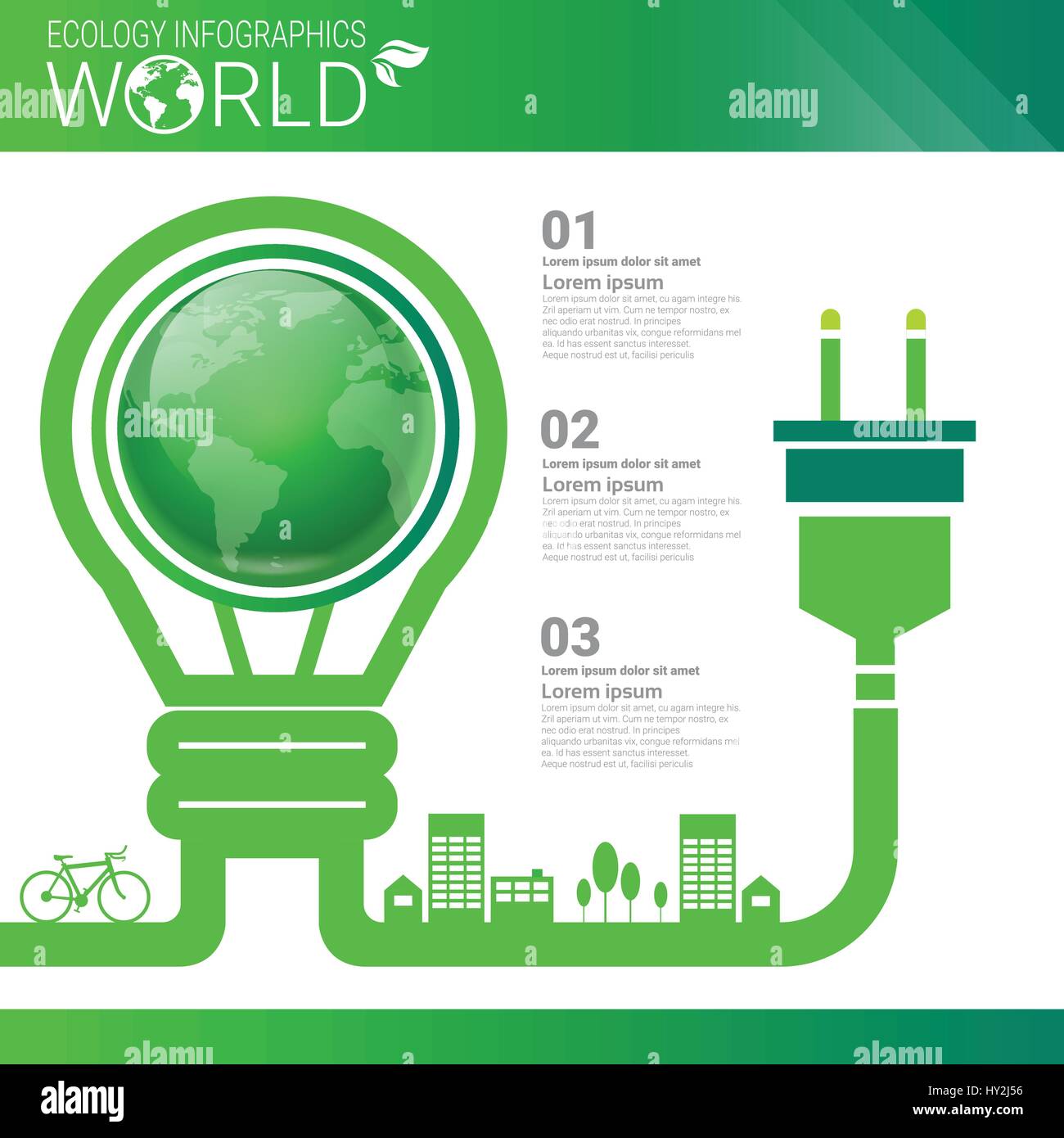 World Environmental Protection Green Energy Ecology Infographics Banner ...
