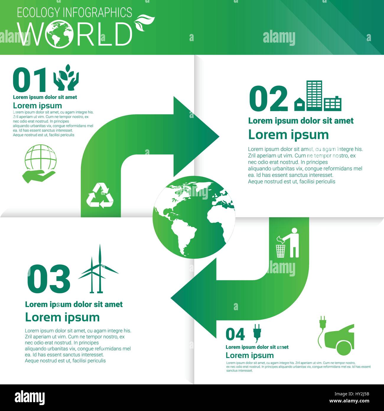 World Environmental Protection Green Energy Ecology Infographics Banner ...