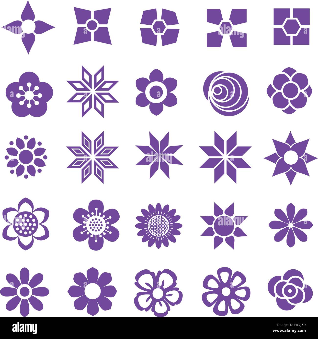 flower vector set, flowers icon Stock Vector Image & Art - Alamy