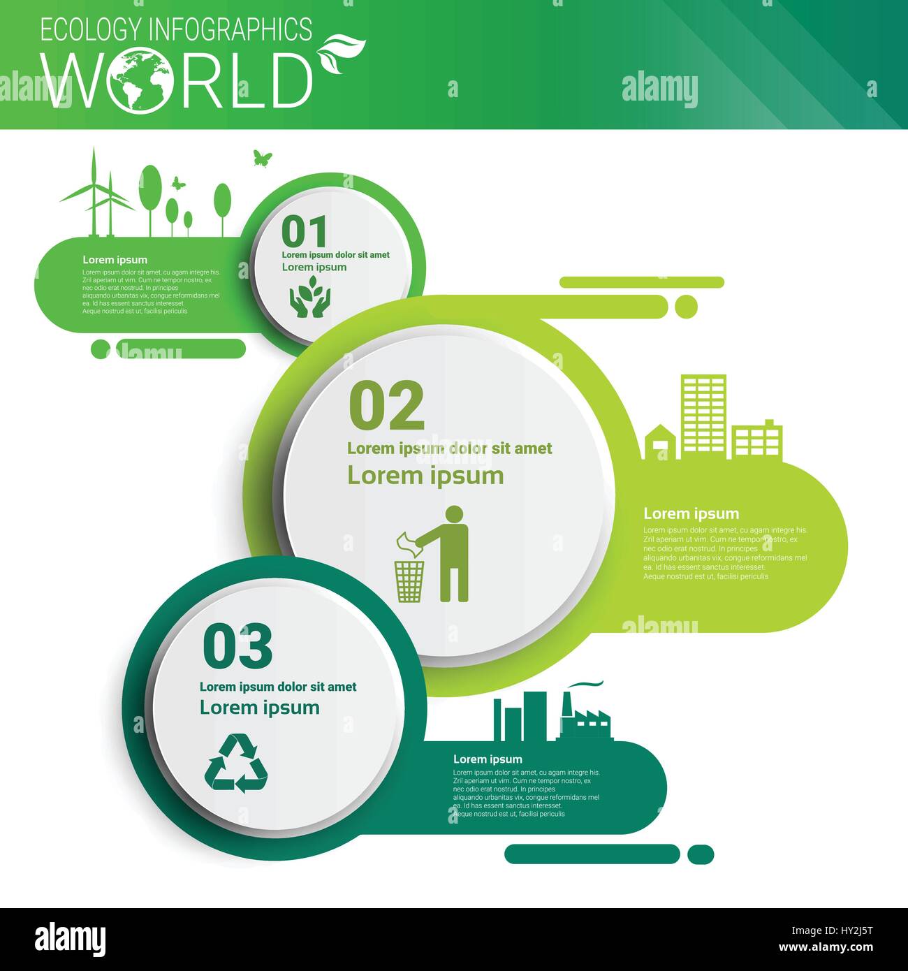 World Environmental Protection Green Energy Ecology Infographics Banner ...