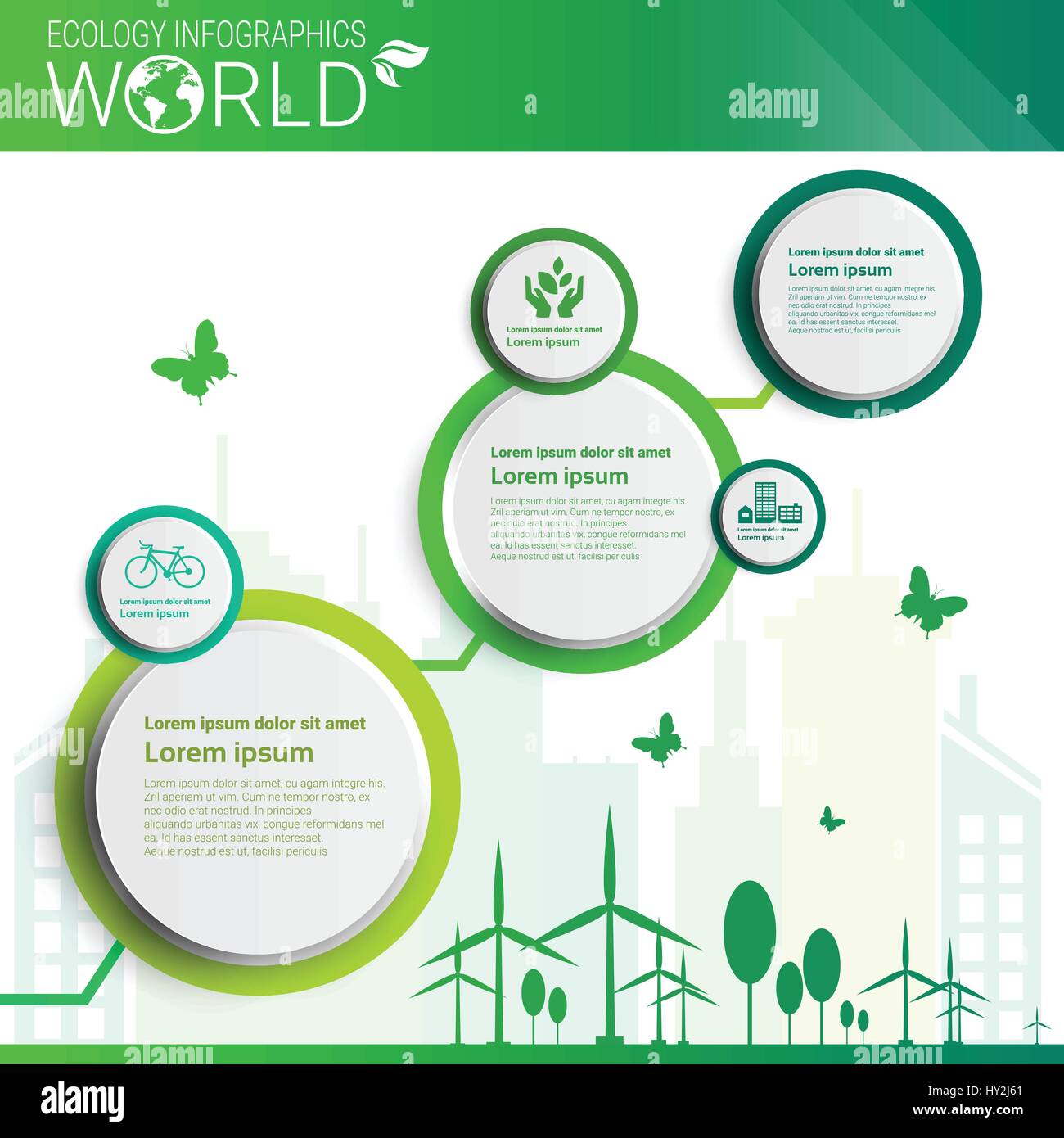 World Environmental Protection Green Energy Ecology Infographics Banner ...
