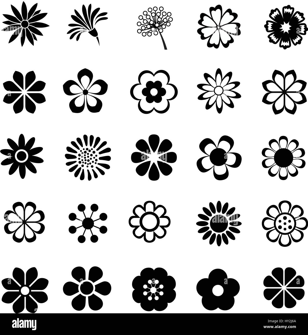 flower vector set, flowers icon Stock Vector Image & Art - Alamy