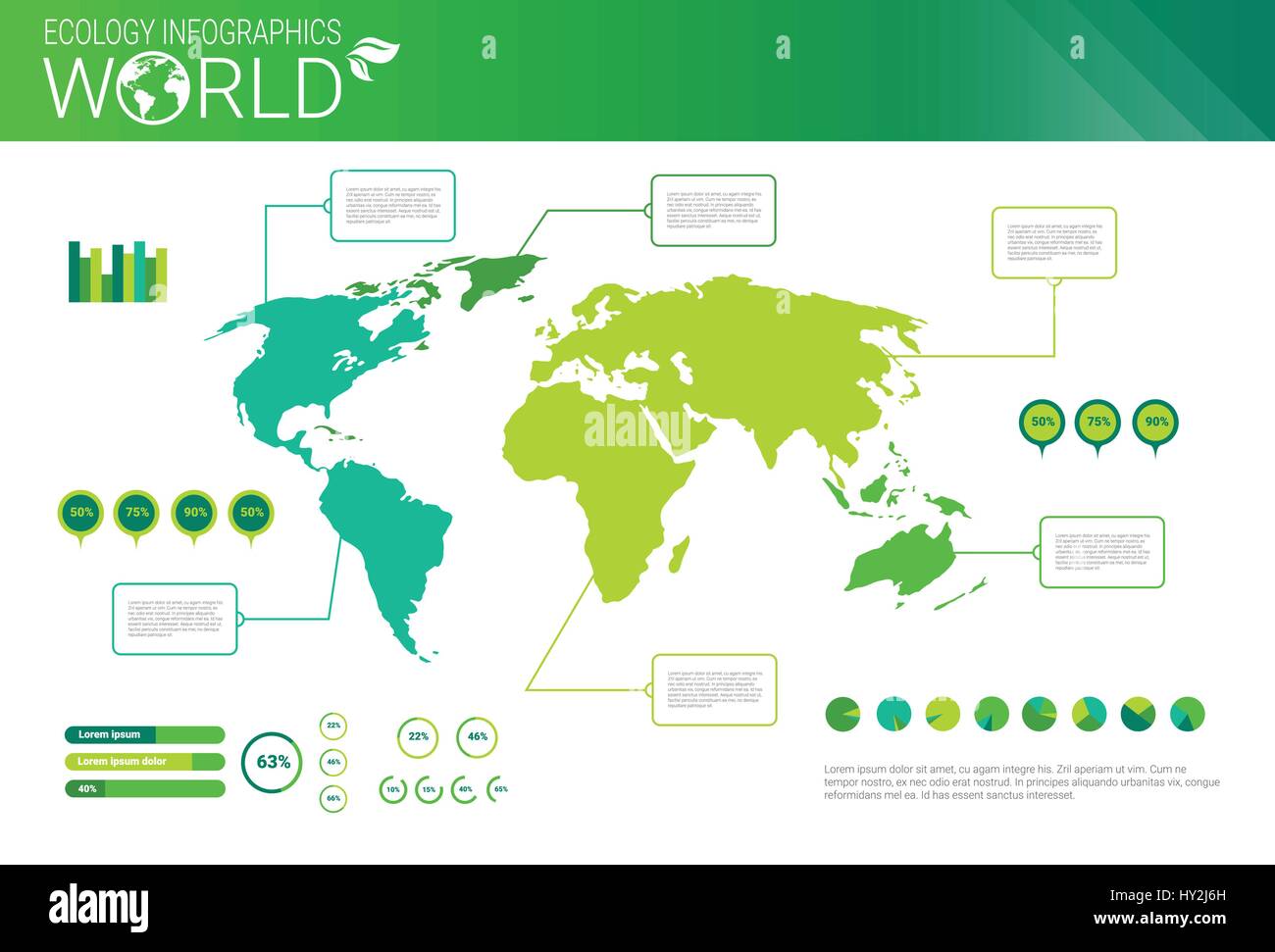 World Environmental Protection Green Energy Ecology Infographics Banner ...