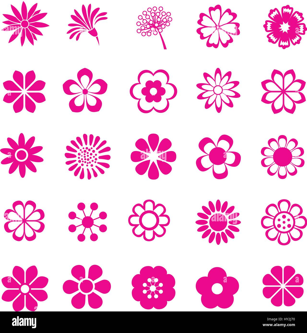 pink flower vector set, flowers icon Stock Vector Image & Art - Alamy