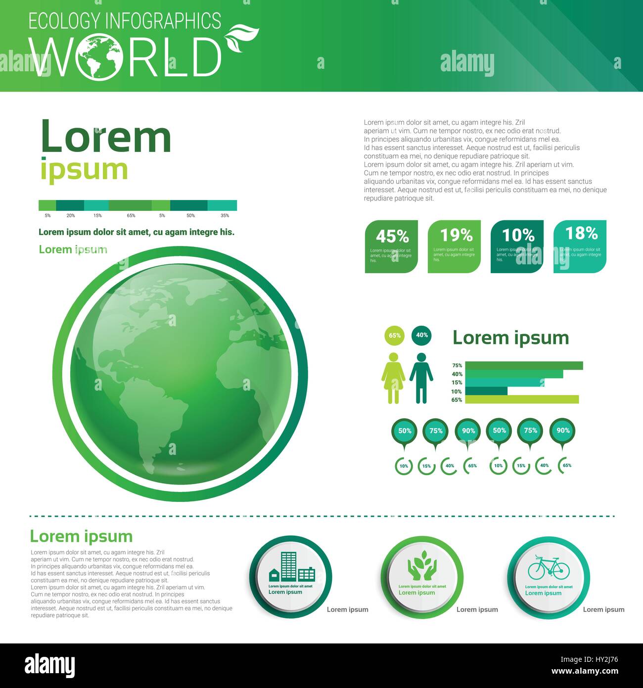 World Environmental Protection Green Energy Ecology Infographics Banner ...