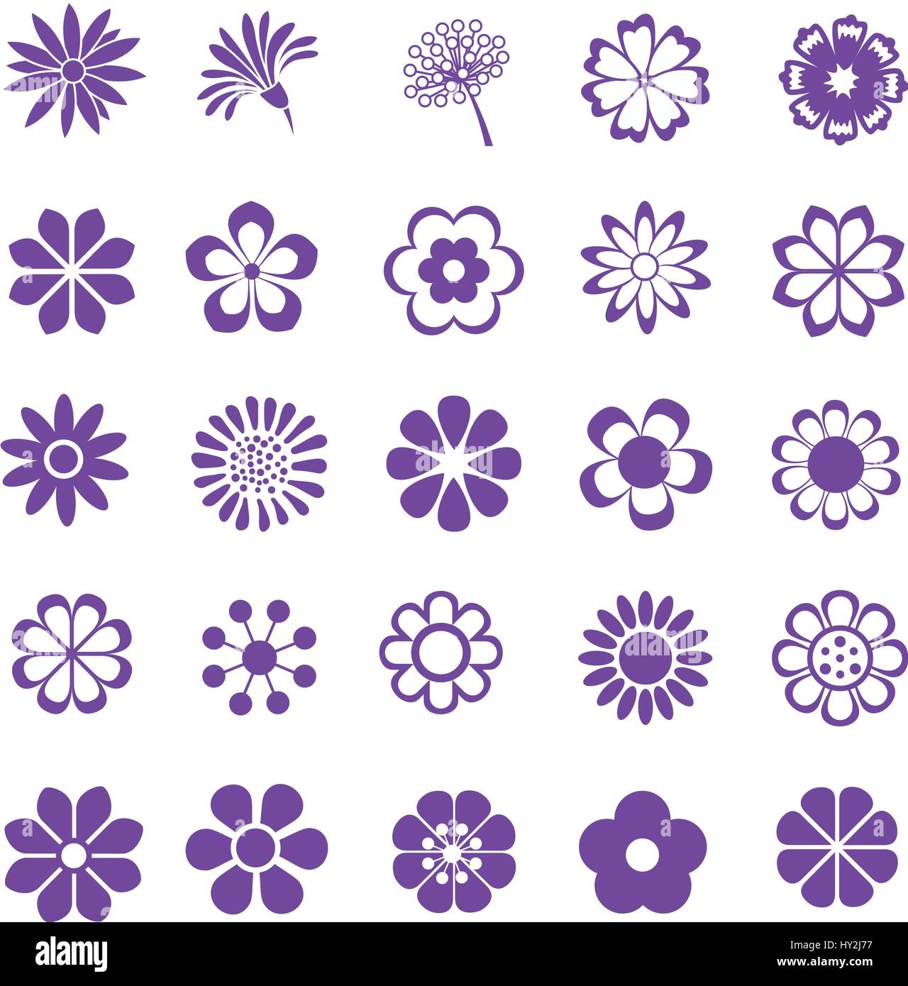 purple flower vector set, flowers icon Stock Vector Image & Art - Alamy