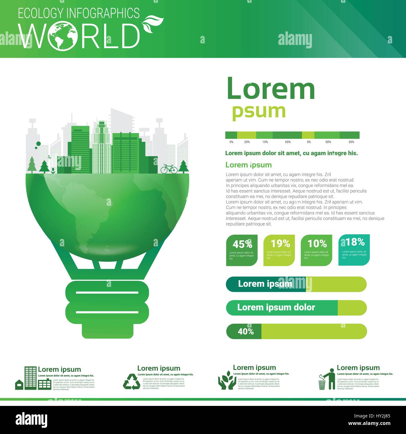 World Environmental Protection Green Energy Ecology Infographics Banner ...