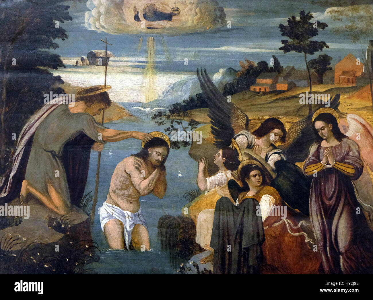 Baptism of Christ, the end of the 16th century, exhibited in the Museum ...