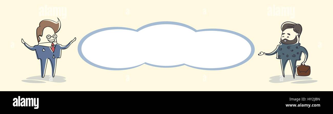 Two Business Man Speaking, Businessman Meeting Discussion Cartoon ...