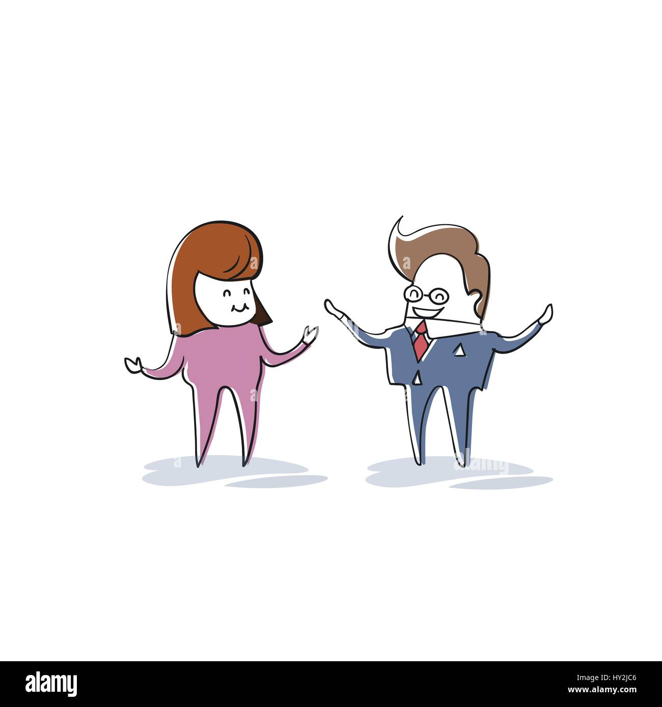 Business Man And Woman Speaking, Businesspeople Meeting Discussion ...