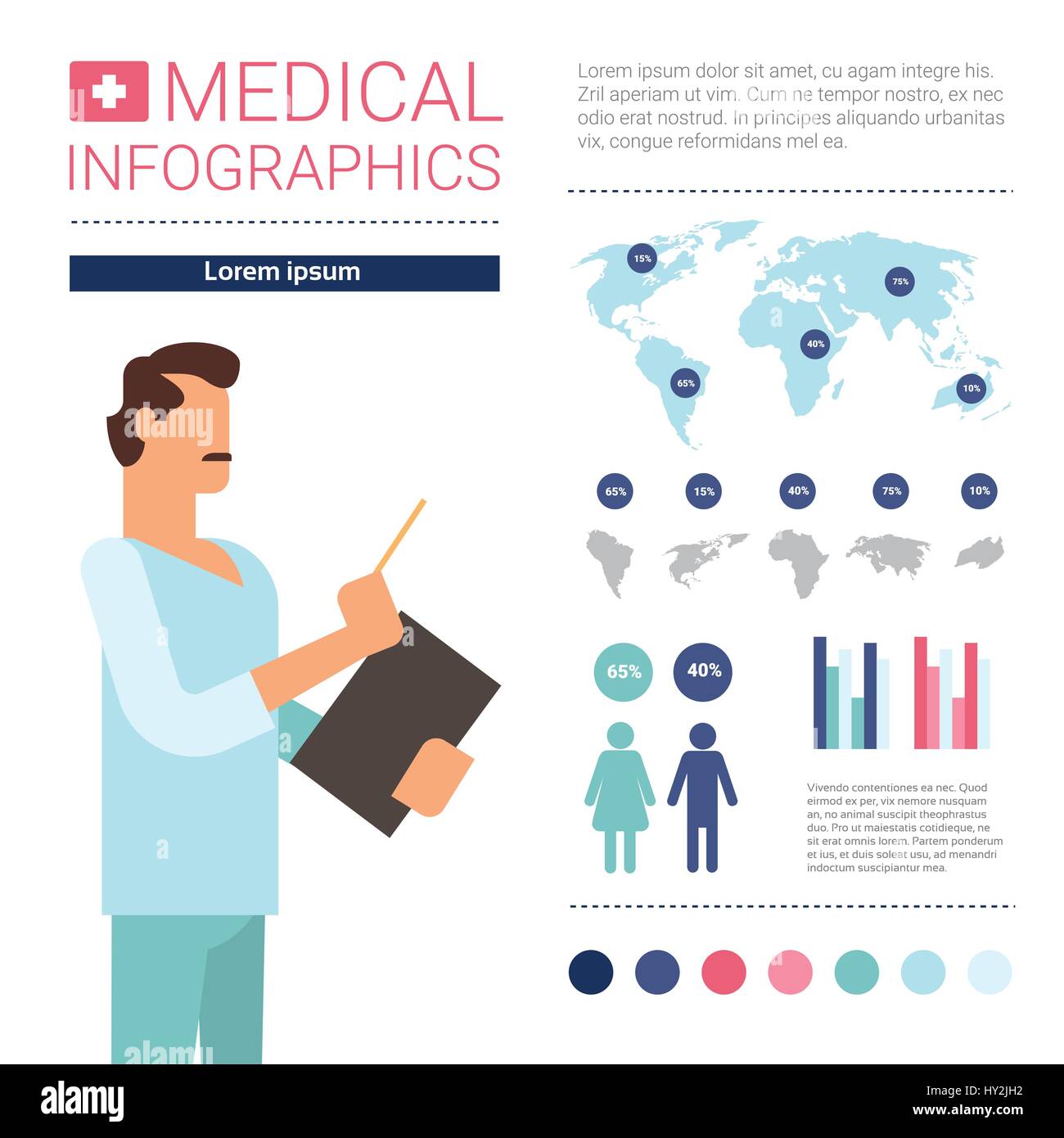 Health Medicine Infographics Information Banner With Copy Space Stock ...