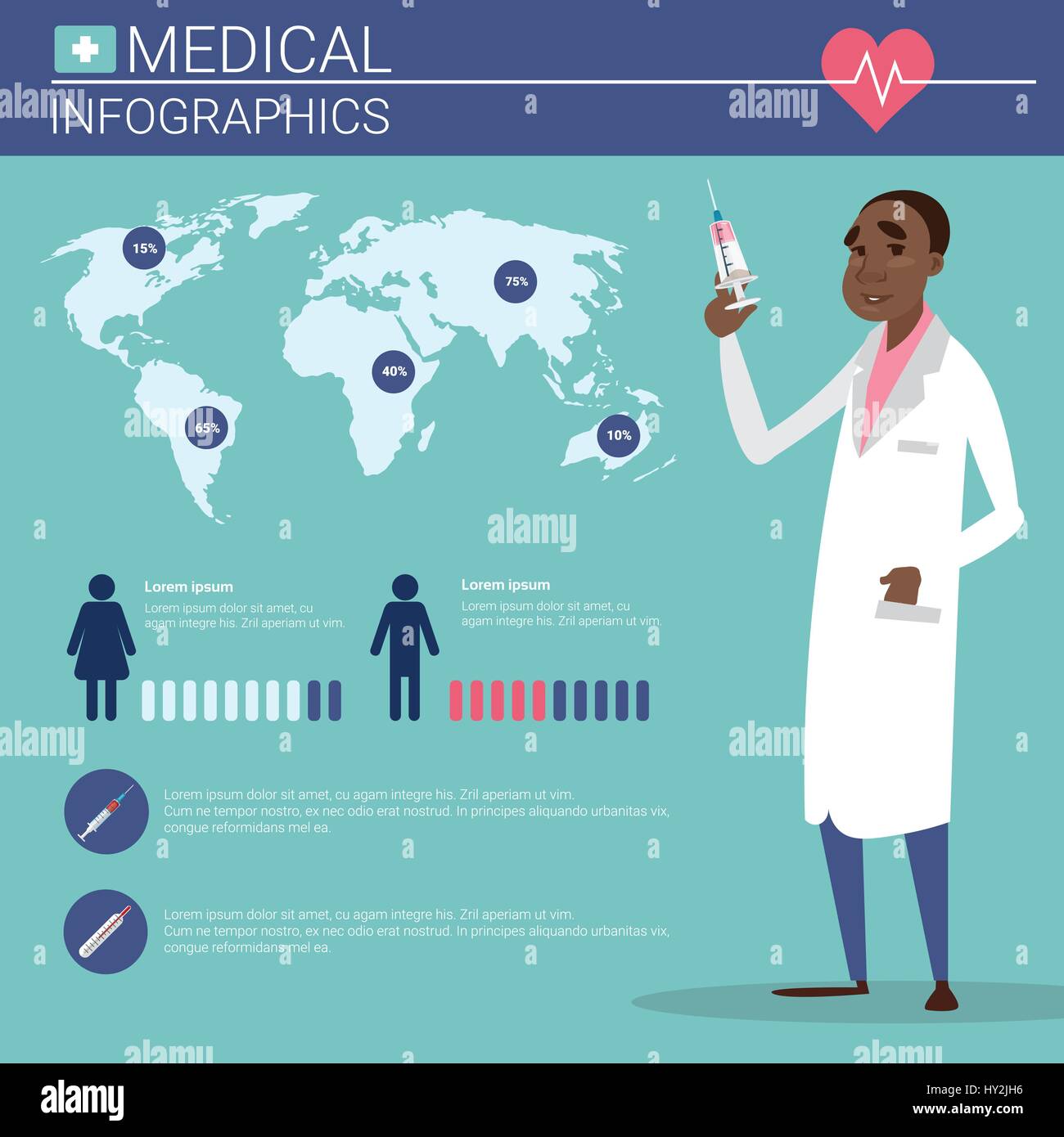 Health Medicine Infographics Information Banner With Copy Space Stock ...