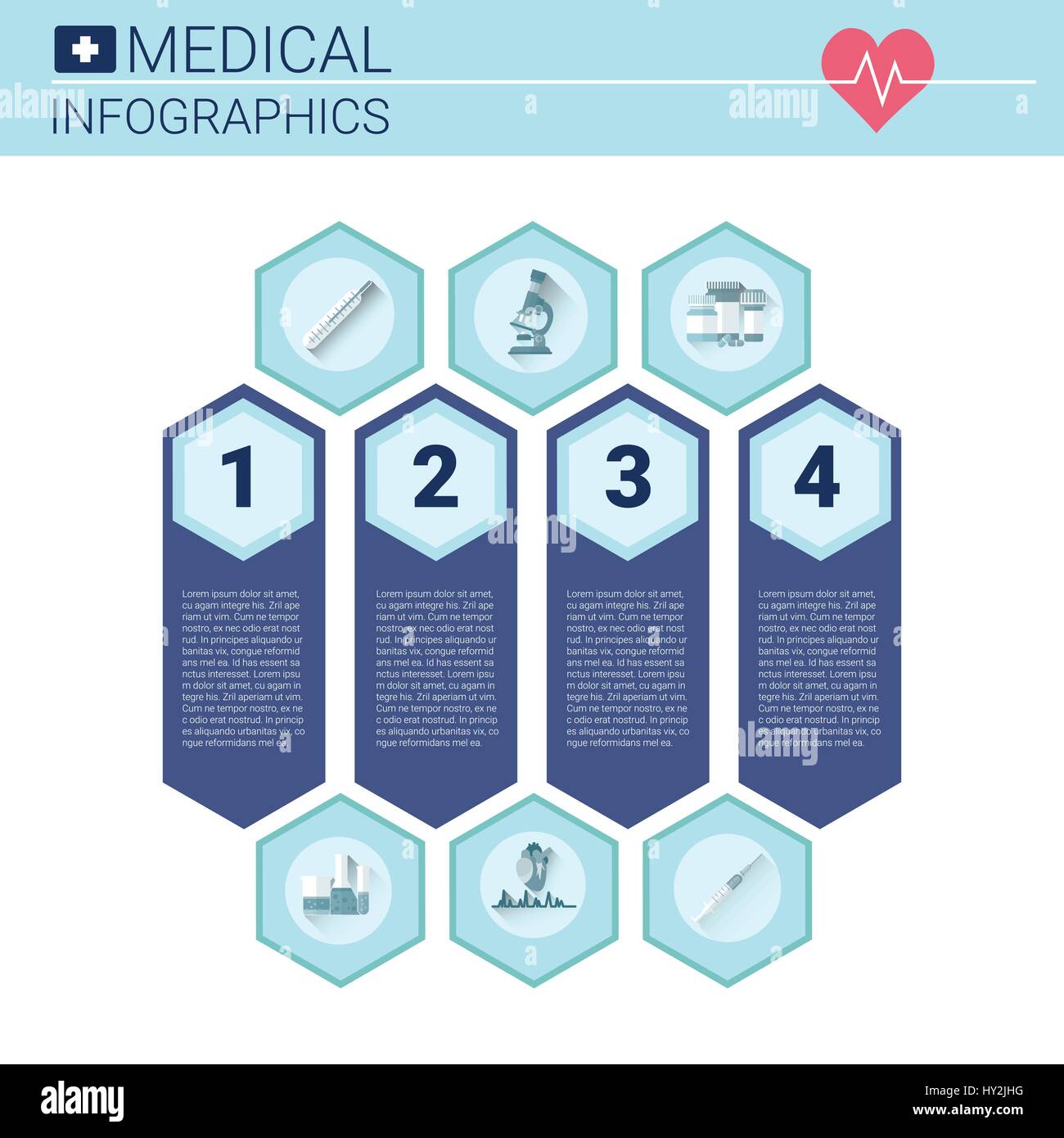 Health Medicine Infographics Information Banner With Copy Space Stock ...
