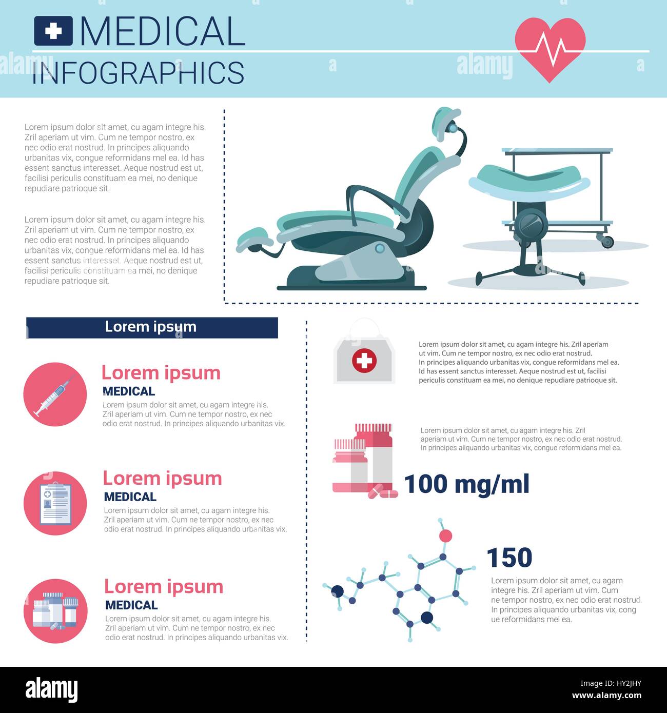 Health Medicine Infographics Information Banner With Copy Space Stock ...