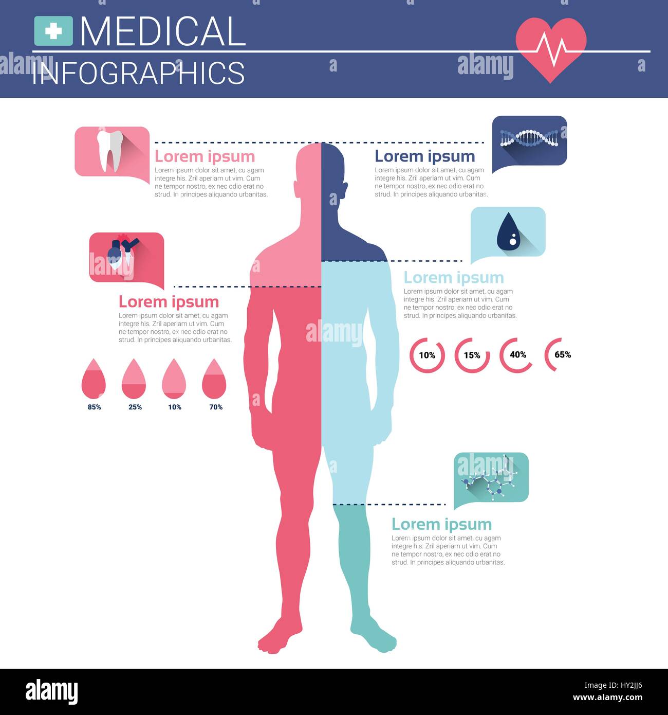 Health Medicine Infographics Information Banner With Copy Space Stock ...