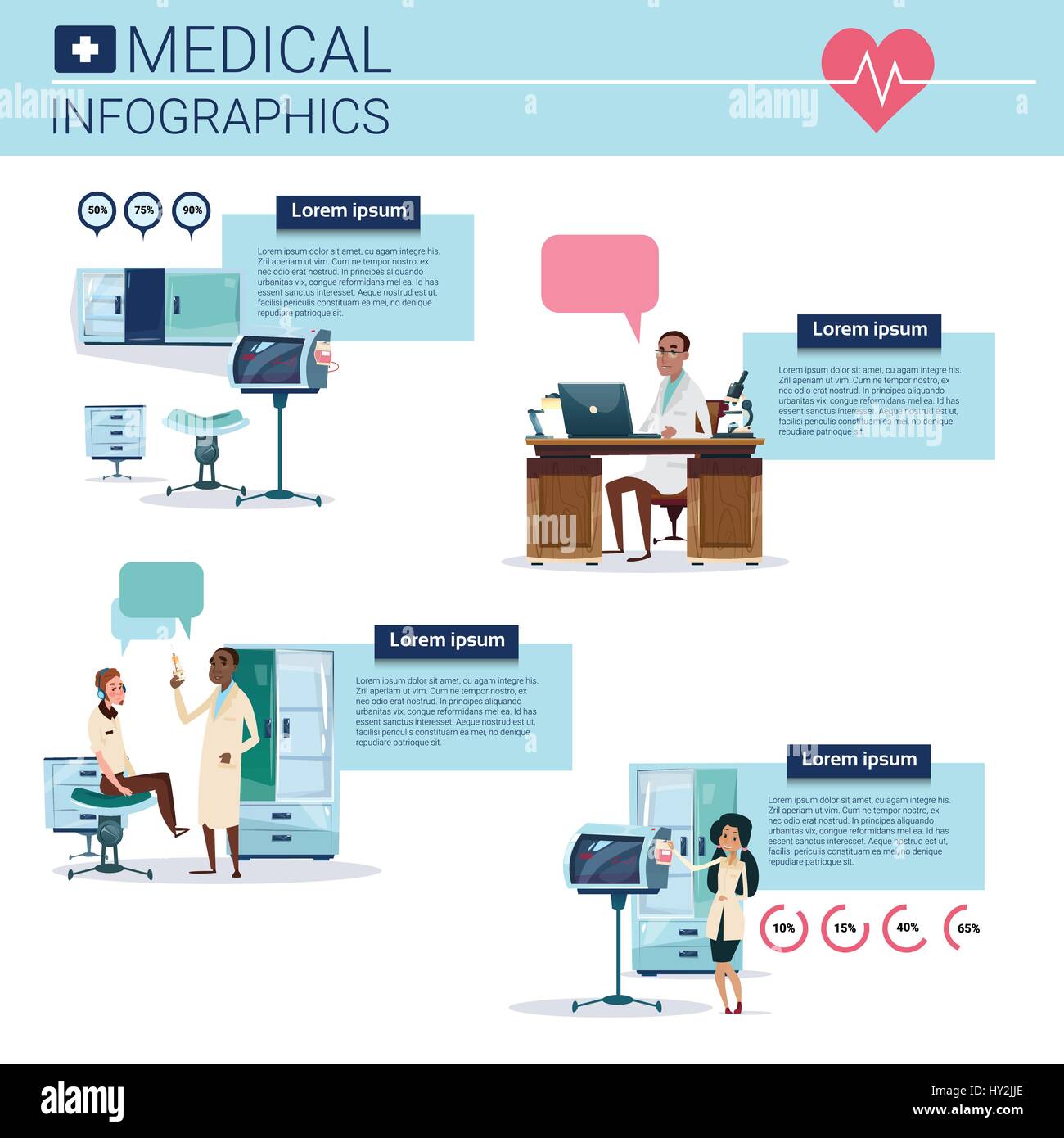 Health Medicine Infographics Information Banner With Copy Space Stock ...